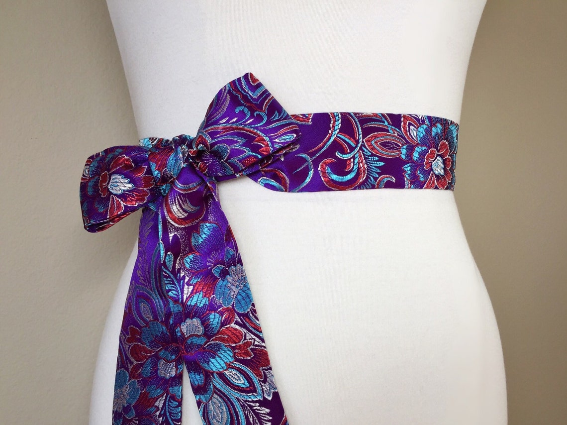 Purple Brocade Sash Purple Sash in Chinese Brocade Purple | Etsy