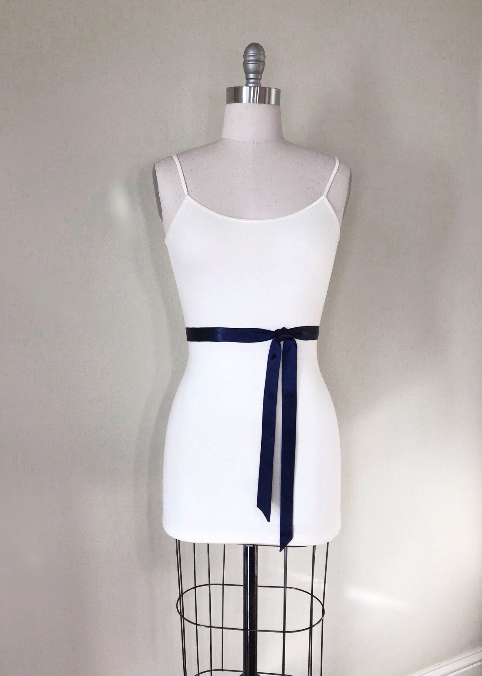 Extra Narrow Navy Sash Navy Satin Sash Belt Skinny Sash - Etsy