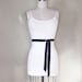 Extra Narrow Navy Sash, Navy Satin Sash Belt, Skinny Sash Belt, Narrow ...