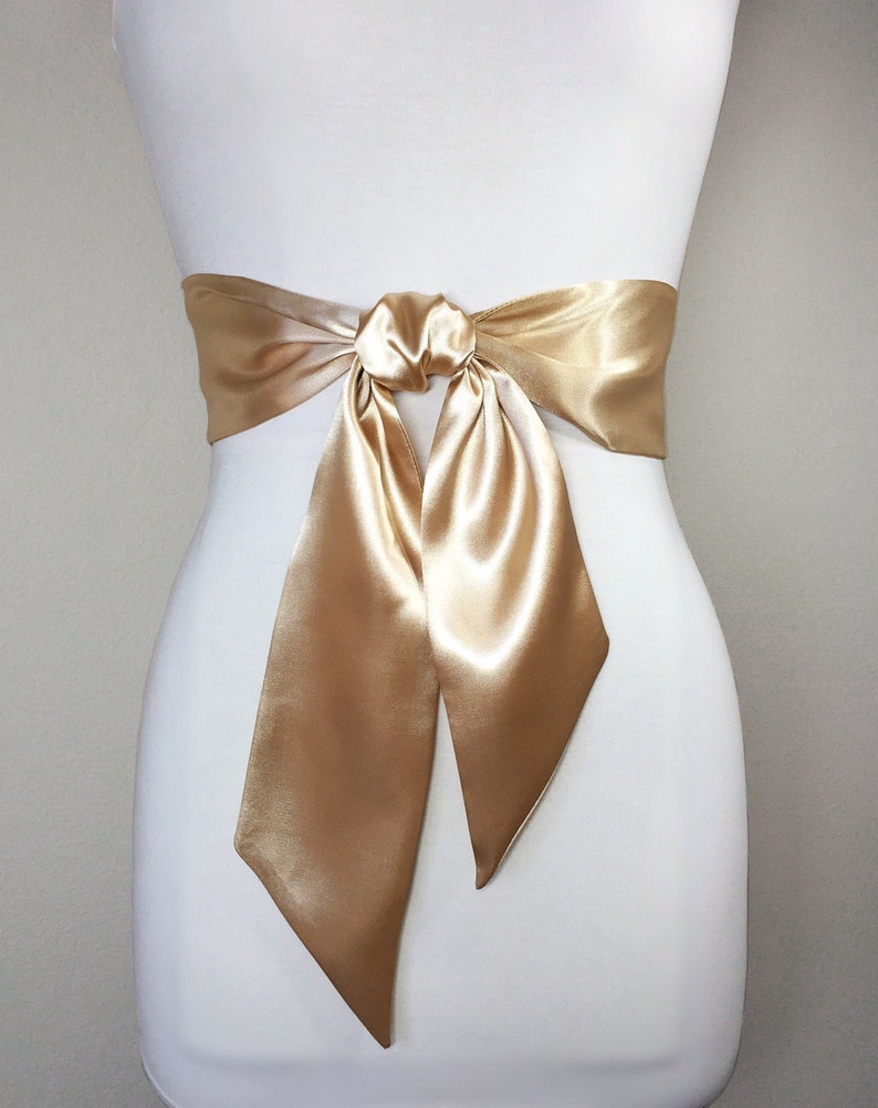 Pale Gold Satin Sash Light Gold Sash Belt Wide Gold Wedding - Etsy