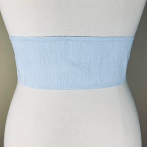 Wide Textured Icelandic Blue Sash, Pastel Blue Dupioni Sash, Light Blue ...