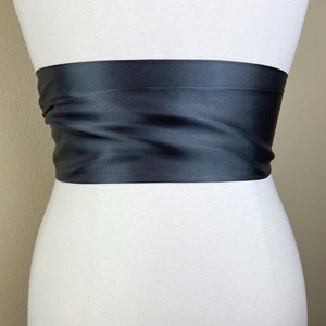 Charcoal Gray Sash, Dark Gray Satin Sash, Extra Long Sash, Formal Dress ...