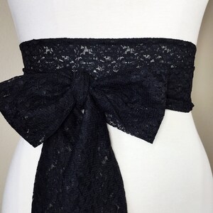 Black Lace Sash, Extra Long Lace Sash, Black Wedding Dress Sash, Lace ...