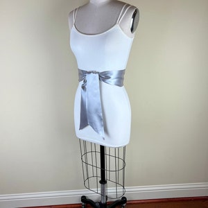Bright Silver Satin Sash, Silver Sash Belt, Wide Silver Wedding Dress ...