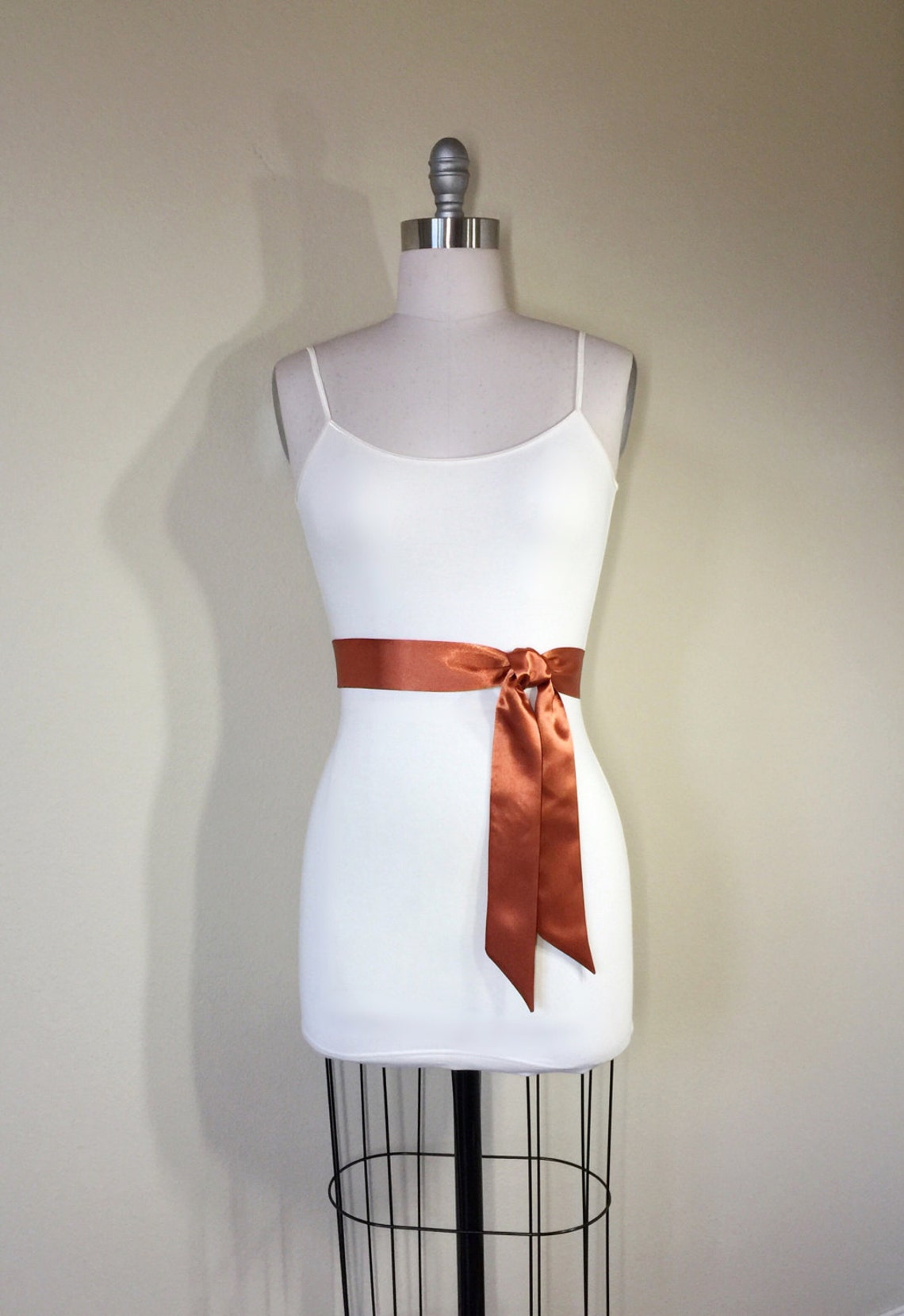 Narrow Burnt Orange Sash Burnt Orange Satin Sash Burnt | Etsy