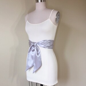 Bright Silver Satin Sash Silver Sash Belt Wide Silver - Etsy