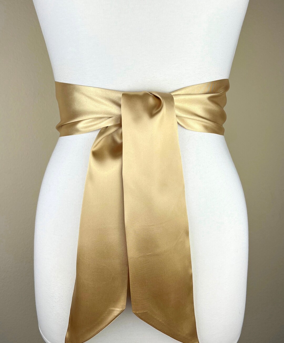 Pale Gold Satin Sash, Light Gold Sash Belt, Wide Gold Wedding Dress ...