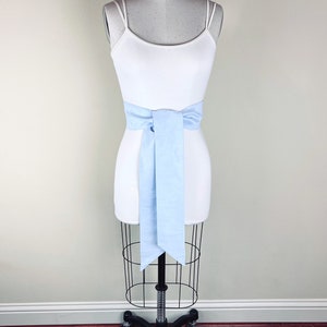 Wide Textured Icelandic Blue Sash, Pastel Blue Dupioni Sash, Light Blue ...