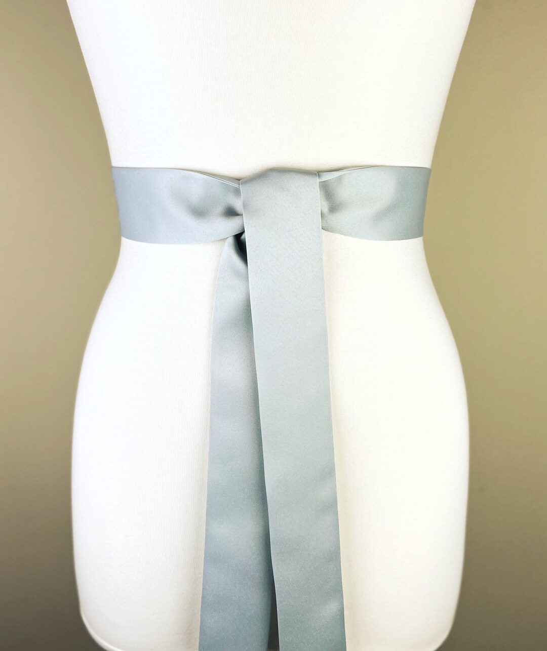 Narrow Matte Satin Sash in Pale Gray, Dove Gray Sash Belt, Pastel Gray ...