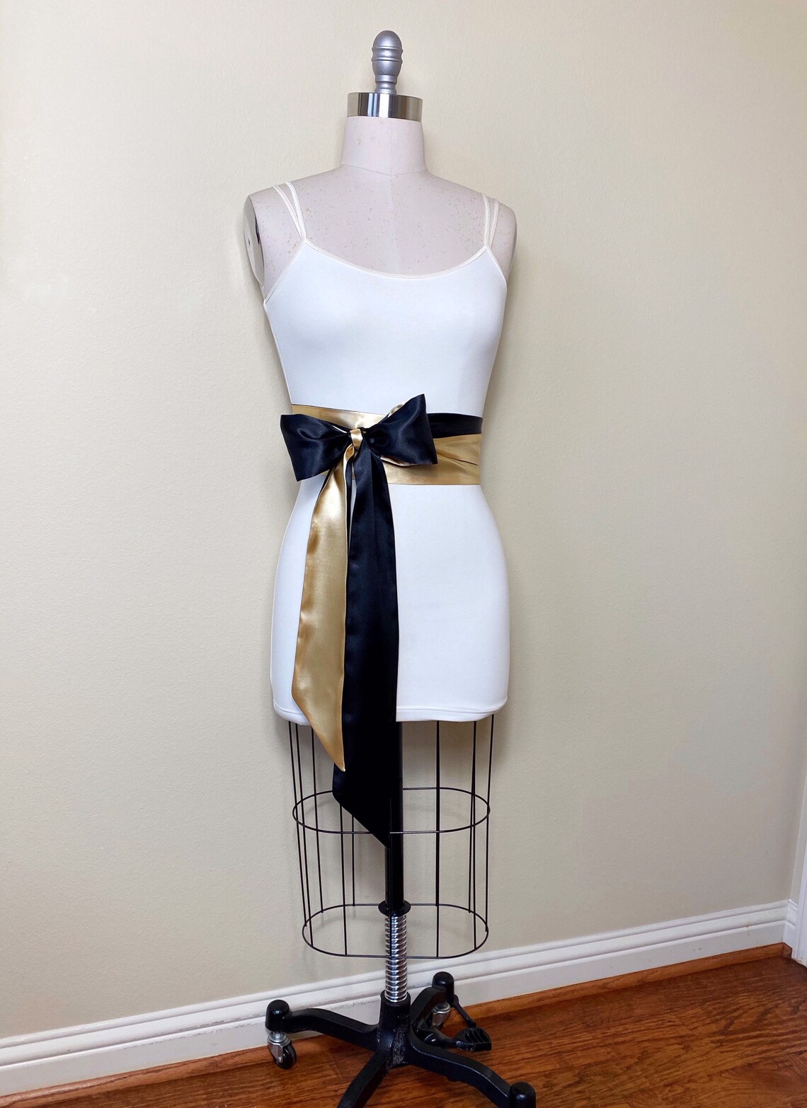 Black & Gold Sash Satin Sash Gold and Black Sash Belt Black - Etsy