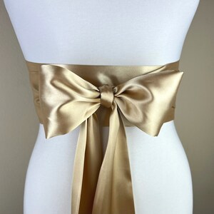Pale Gold Sash, Gold Satin Sash, Light Gold Wedding Dress Sash Belt ...