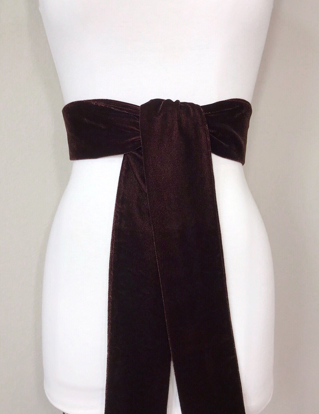 Dark Chocolate Brown Velvet Sash, Chocolate Velvet Sash, Brown Sash ...
