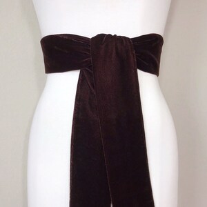 Dark Chocolate Brown Velvet Sash, Chocolate Velvet Sash, Brown Sash ...