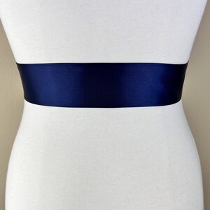 Narrow Navy Sash, Navy Satin Sash, Navy Blue Sash, Navy Sash Belt ...