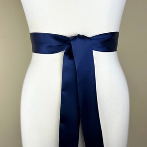 Narrow Navy Sash, Navy Satin Sash, Navy Blue Sash, Navy Sash Belt ...