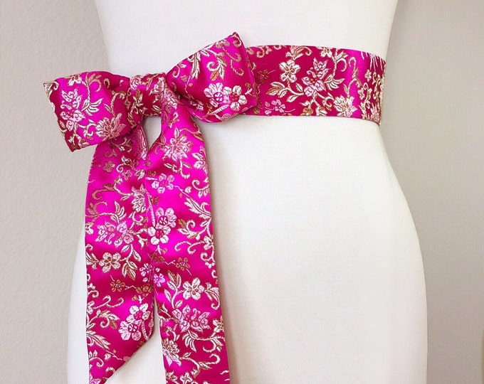 Purple Brocade Sash, Purple Sash in Chinese Brocade, Purple Satin Sash ...