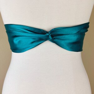 Teal Satin Sash, Turquoise Satin Sash, Teal Sash Belt, Obi Sash Belt ...