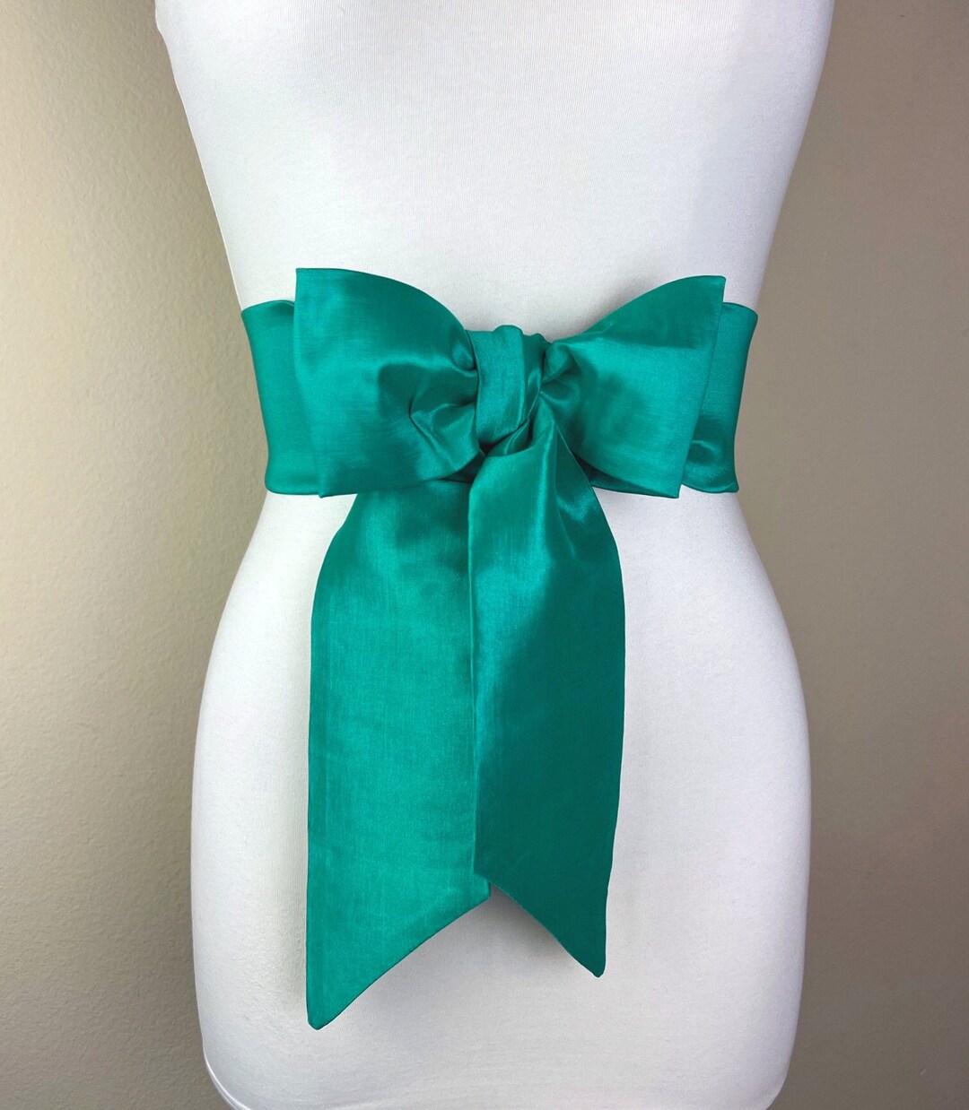 Crisp Taffeta Sash in Jade Green, Jade Green Taffeta Sash Belt, Green ...
