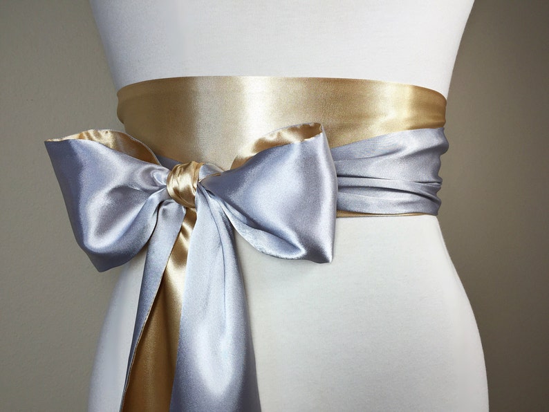 Gold & Silver Sash Satin Sash Silver and Gold Sash Belt - Etsy