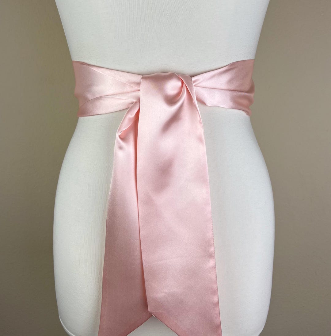 Deep Blush Satin Sash, Dark Blush Sash Belt, Wide Blush Pink Sash ...