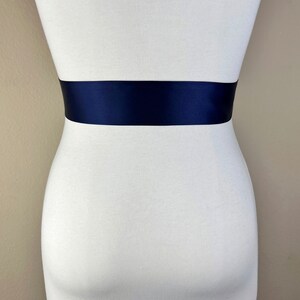 Narrow Navy Sash, Navy Satin Sash, Navy Blue Sash, Navy Sash Belt ...