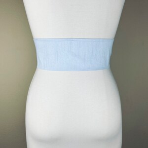 Wide Textured Icelandic Blue Sash, Pastel Blue Dupioni Sash, Light Blue ...