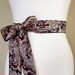 Asian Brocade Sash in Brown, Rose Gold & Silver, Paisley and Floral ...