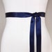 Extra Narrow Navy Sash, Navy Satin Sash Belt, Skinny Sash Belt, Narrow ...