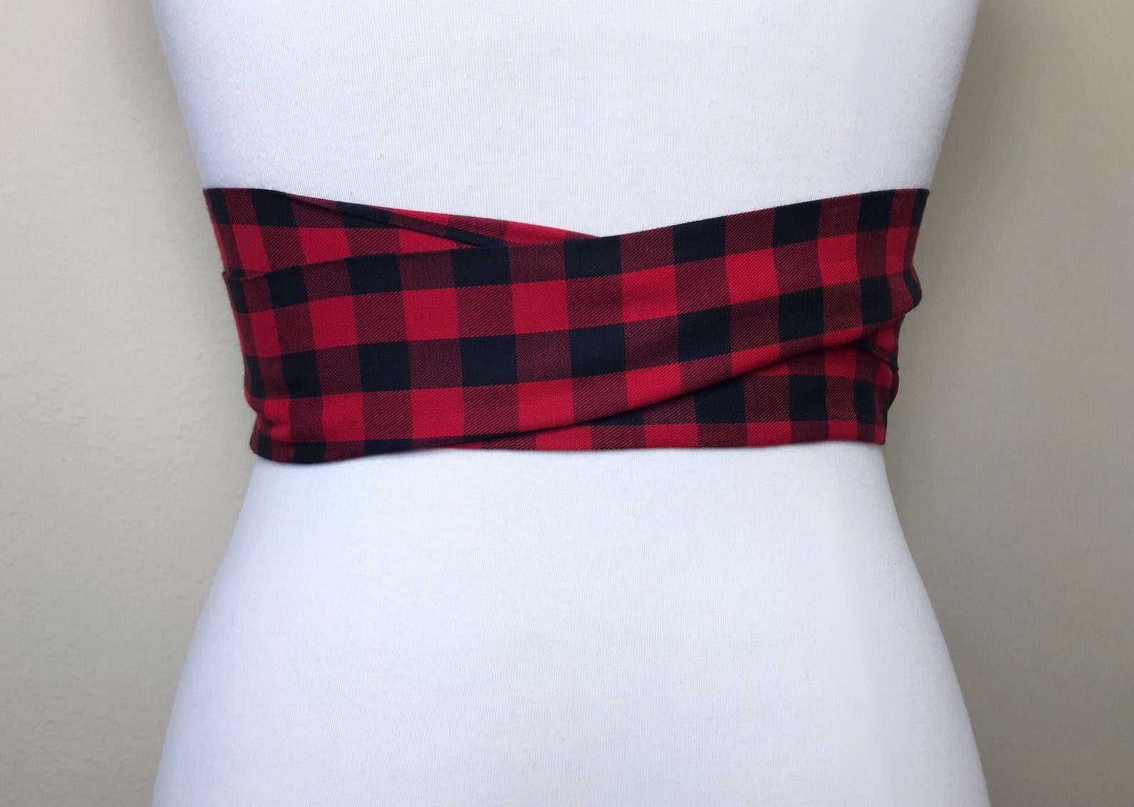 Extra Long Buffalo Plaid Sash Red & Black Checkered Sash Red | Etsy