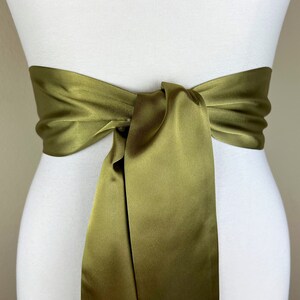 Light Olive Green Satin Sash, Light Olive Satin Sash, Olive Wedding ...