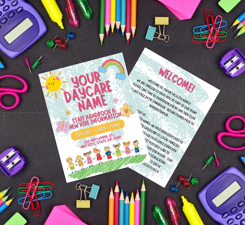 INSTANT DOWNLOAD PRINTABLE Daycare Preschool Handbook New Hire ...