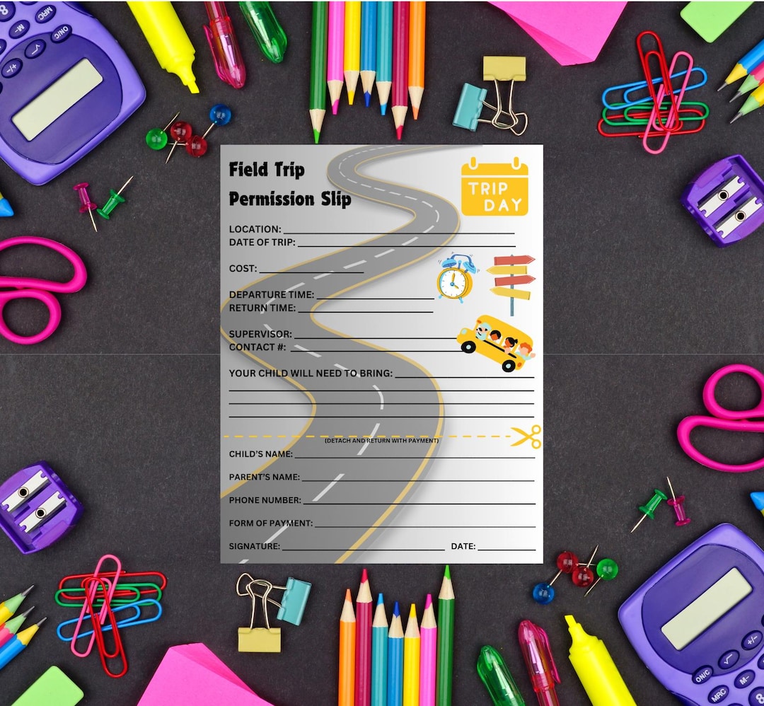 INSTANT DOWNLOAD PRINTABLE Daycare School Field Trip Permission Slip ...