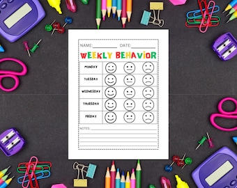 INSTANT DOWNLOAD PRINTABLE Daycare Preschool Daily Behavior Report ...