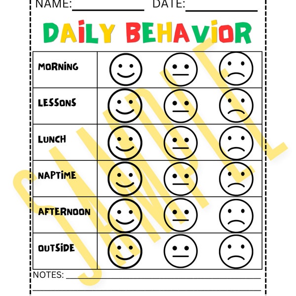Behavior Chart Preschool - Etsy
