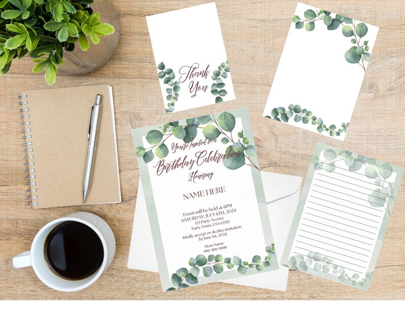 Full Set INSTANT DOWNLOAD PRINTABLE 5x7 Birthday Celebration Invitation ...