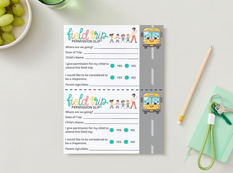INSTANT DOWNLOAD PRINTABLE Daycare School Field Trip Permission Slip ...
