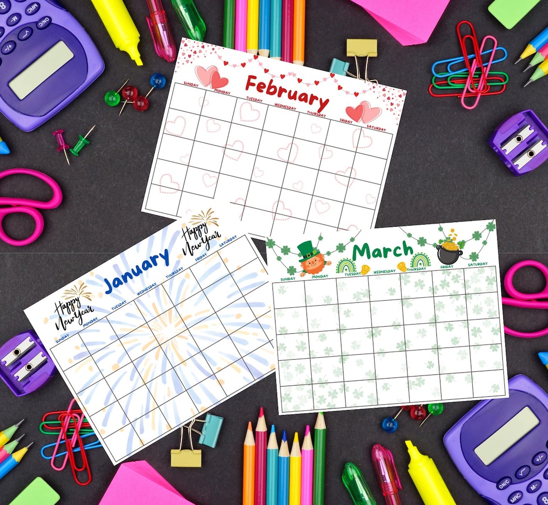 INSTANT DOWNLOAD PRINTABLE Daycare Preschool School Monthly Events ...