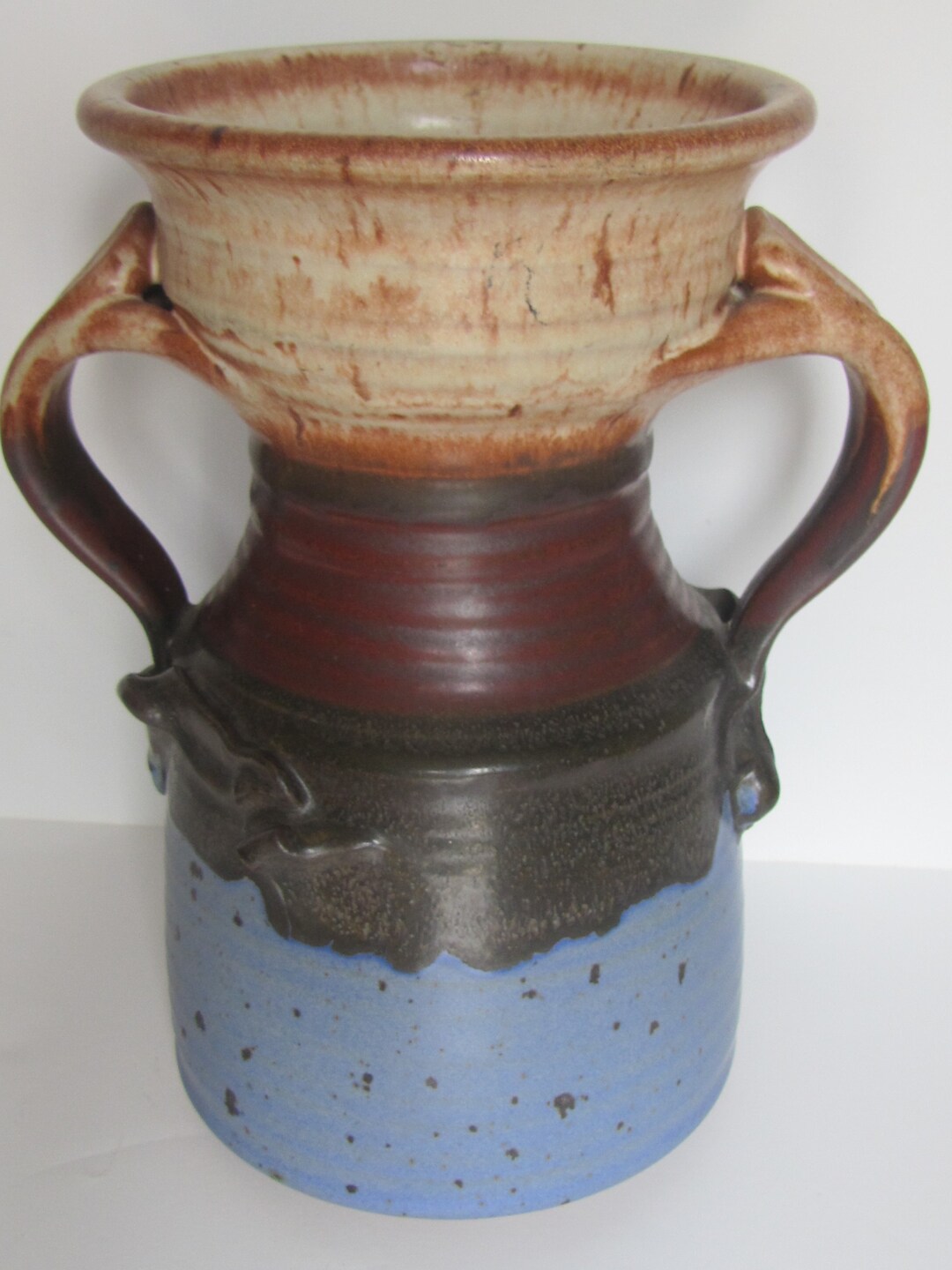 Reece Pottery Studio Art Pottery Vase With Handles Large Vintage ...