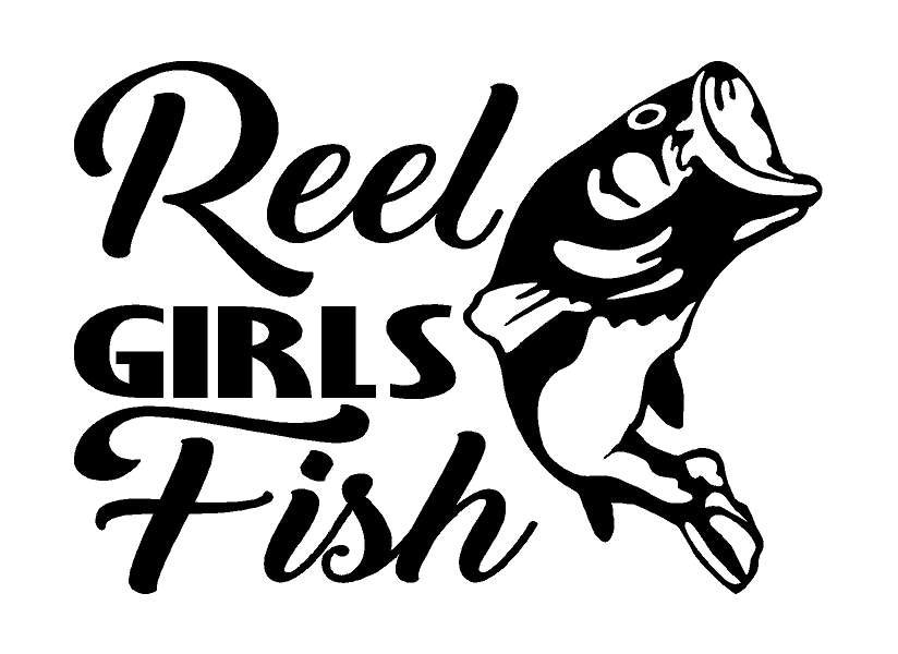 Reel Girls Fish Car Decal w/ Bass Fish | Etsy