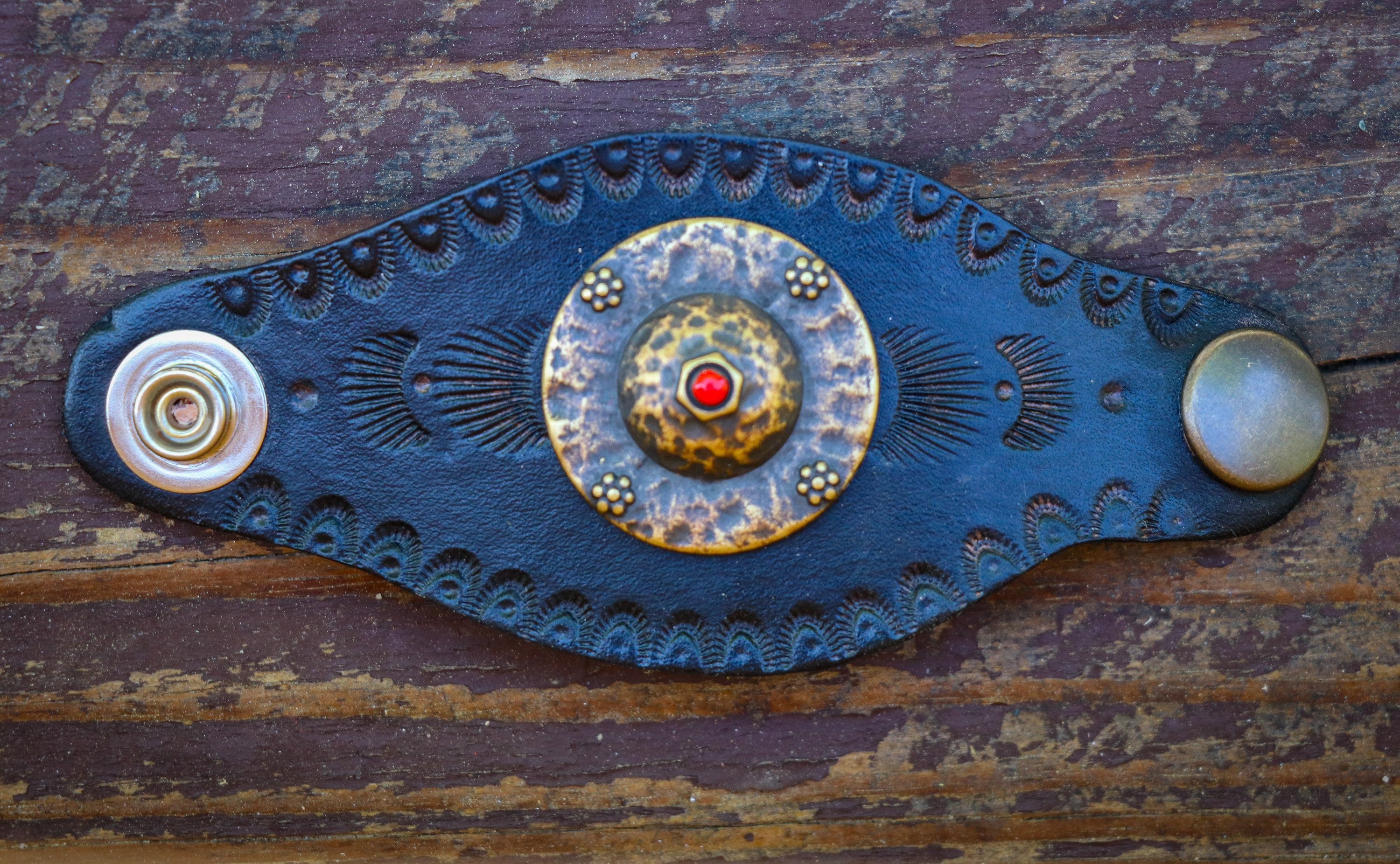 Leather Neckerchief Slide in Black. - Etsy