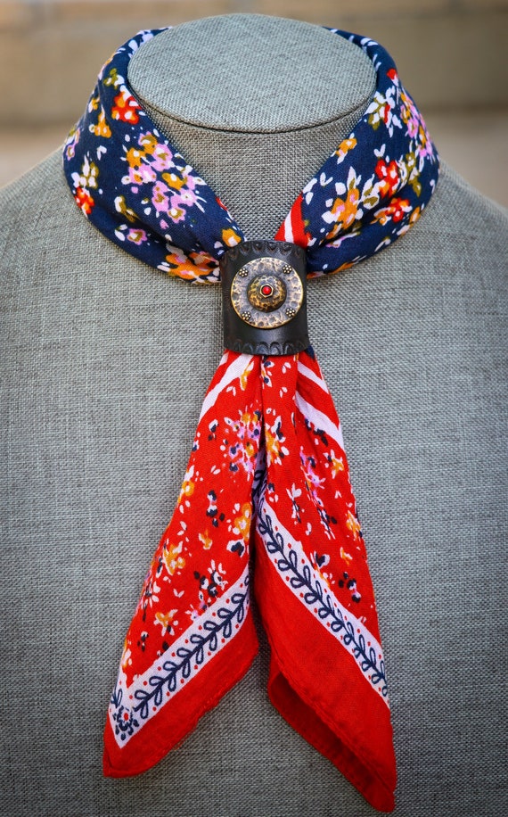 Leather Neckerchief Slide in Black. | Etsy