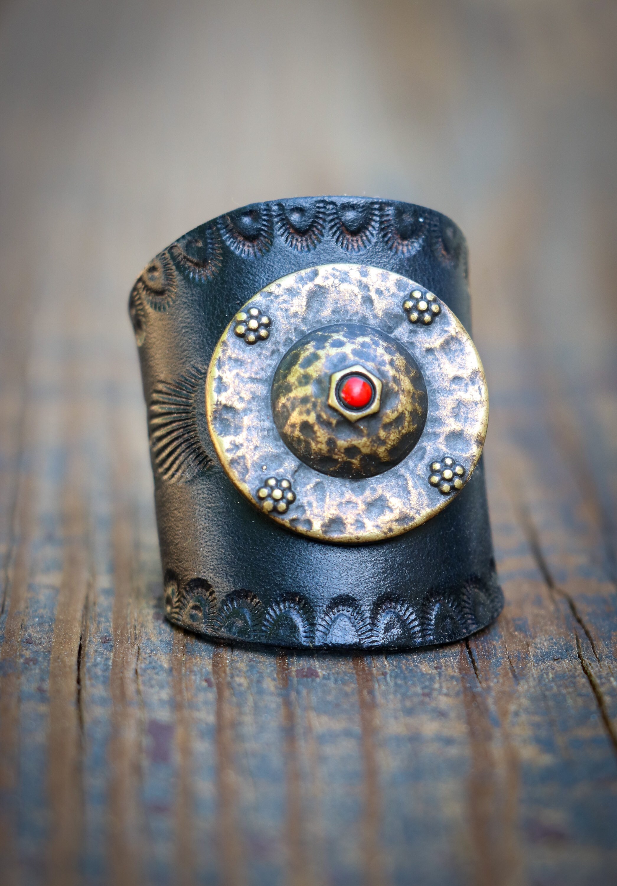 Leather Neckerchief Slide in Black. - Etsy