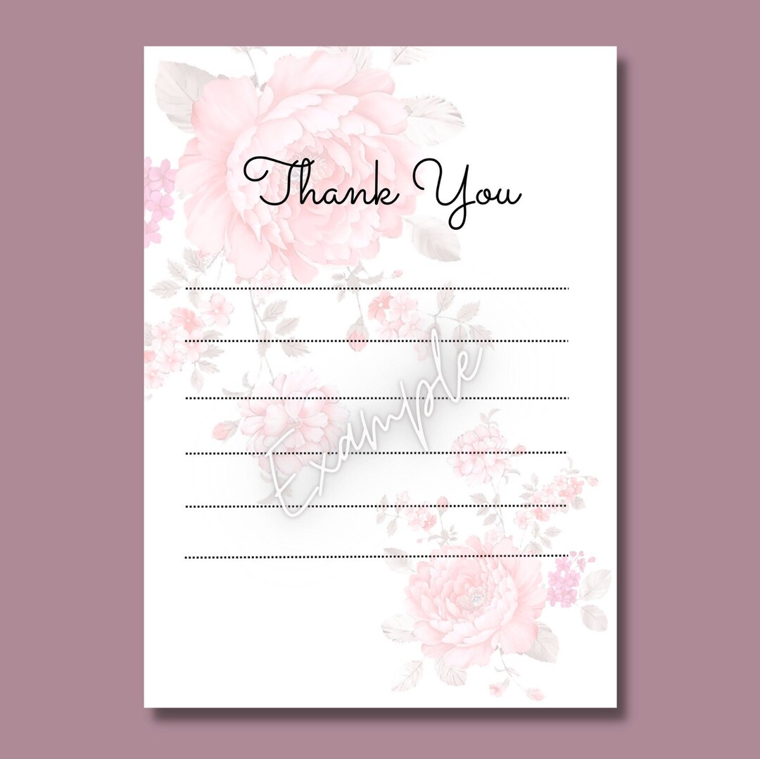 PRINTABLE Thank You Card - Fill in the Blank Card - Wedding or Baby ...