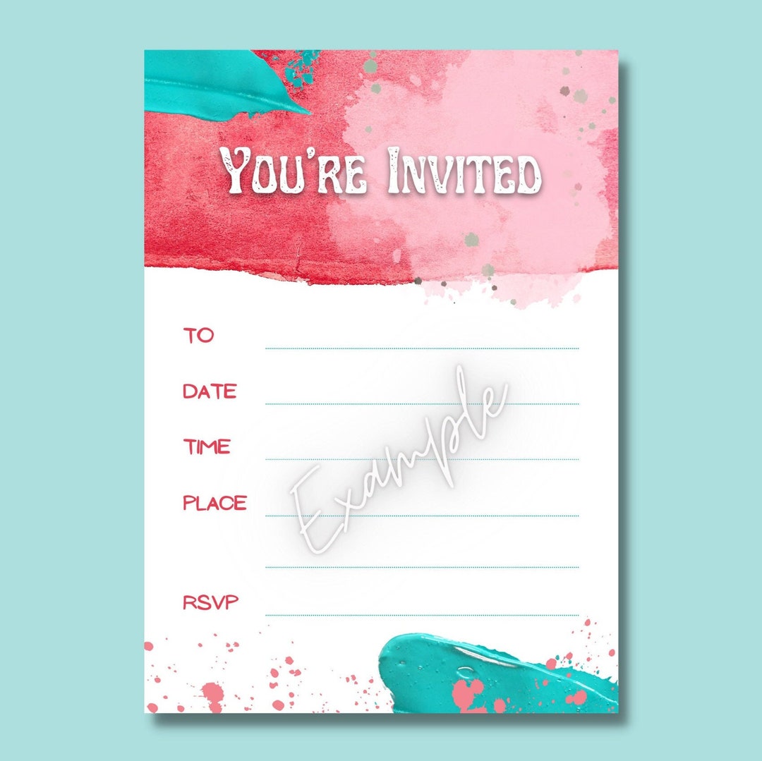 PRINTABLE Painting Party Invitation - Fill in the Blank Invite ...