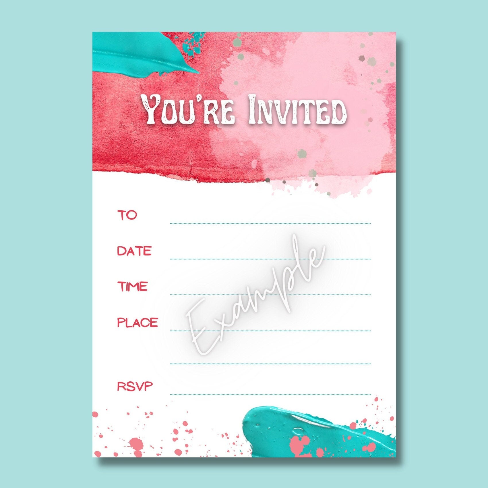 PRINTABLE Painting Party Invitation - Fill in the Blank Invite ...