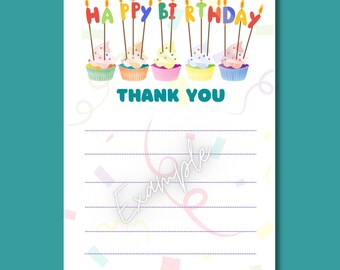 PRINTABLE Birthday Thank You - Fill in the Blank Card - Etsy