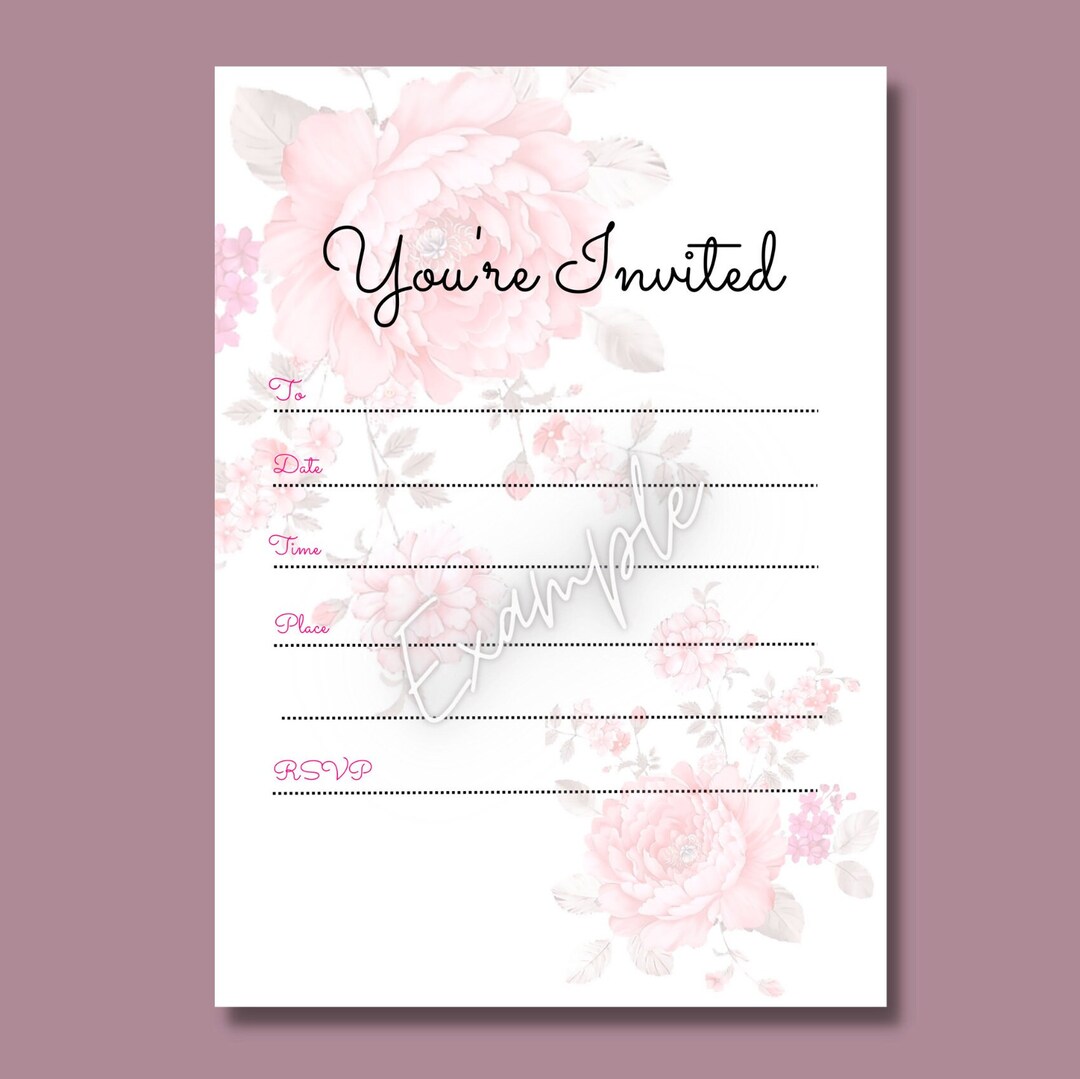 PRINTABLE Party Invitation - Fill in the Blank Invite - Wedding or Baby ...