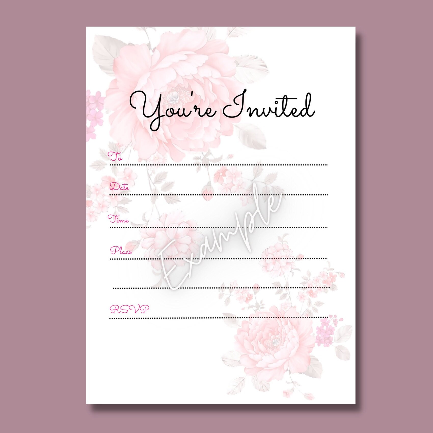 PRINTABLE Party Invitation - Fill in the Blank Invite - Wedding or Baby ...