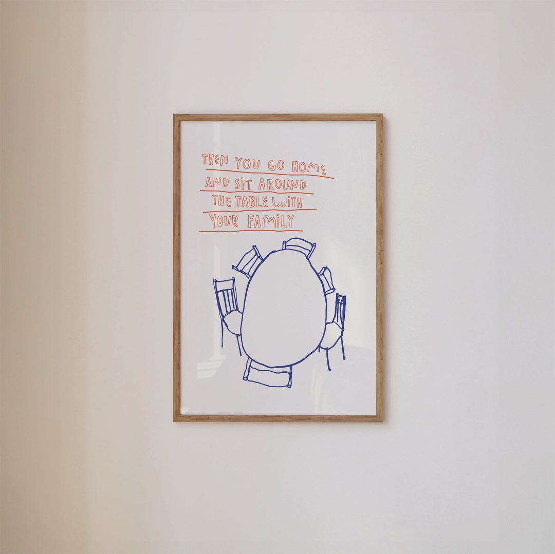Family Dinner Print, Table Print, Dinner Table Print, Kitchen Print ...