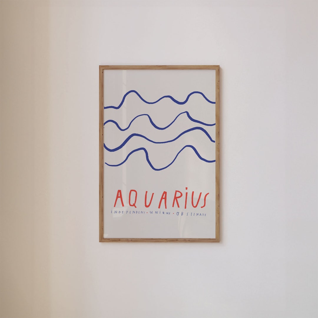 Aquarius Poster, Aquarius Print, Zodiac Sign Print, Horoscope Print ...